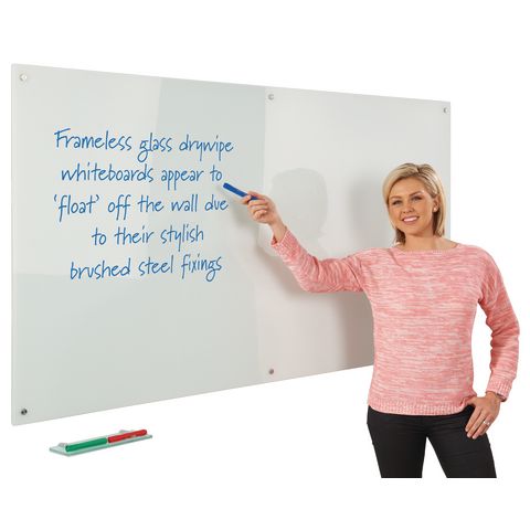 WriteOn® Magnetic Glass Whiteboard - 1200(H) x 900mm(W) | Writing ...