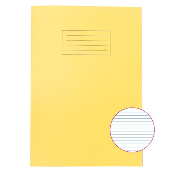 YPO A4 Yellow Exercise Book, 8mm Lined, 80 Pages - 50 Pack | Lined | YPO