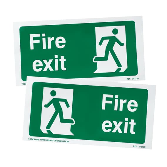 Fire Exit Left/Right Sign - 2 Pack | Fire Safety | YPO
