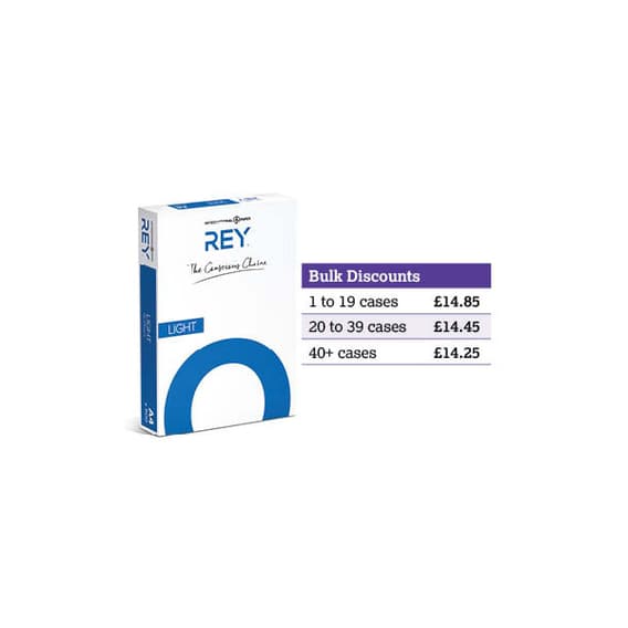 A4 Rey Light Paper 75gsm - 2500 Sheets | A4 Printer & Copier Paper | YPO