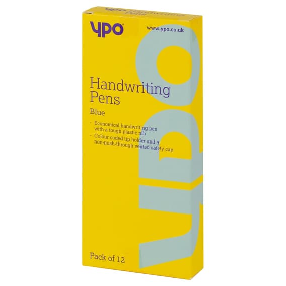 YPO Handwriting Pens 06mm Blue - 12 Pack | Handwriting Pens | YPO