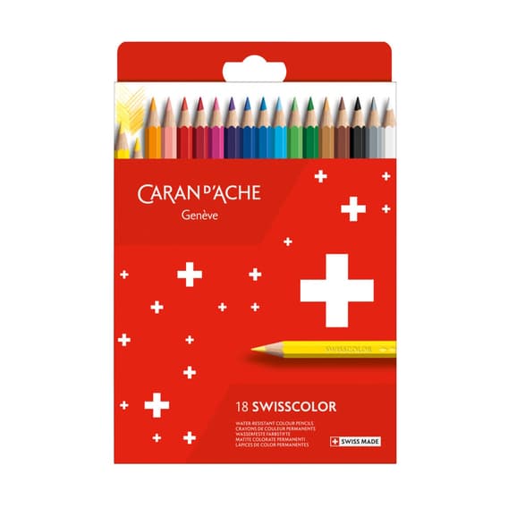 Caran D'Ache Swisscolor Colouring Pencils - 18 Pack | Colouring Pencils ...