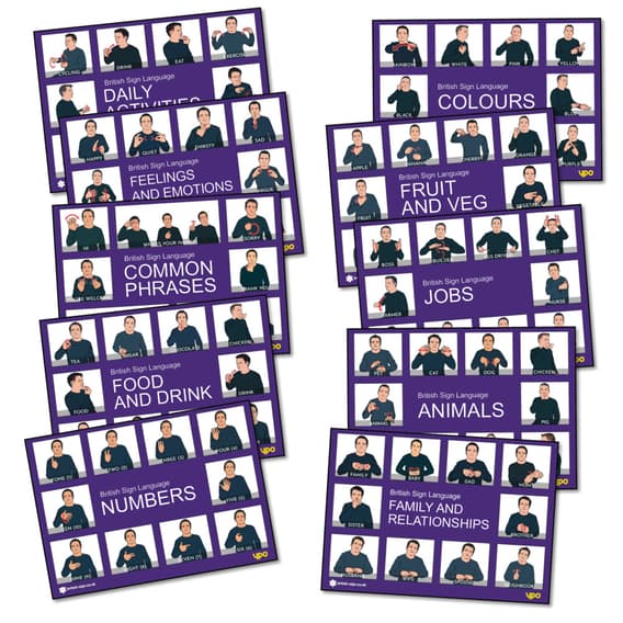 Sign Language - Mixed Category Posters A3 - Pack of 10 | Alphabet | YPO
