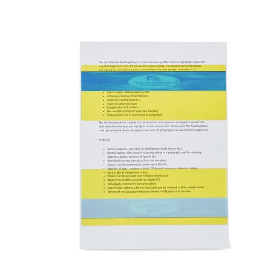 Duo Window Eye Level Reading Rulers - Yellow | Reading Aids | YPO