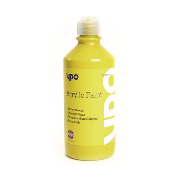 YPO Acrylic Paint 500ml Brilliant Yellow | Acrylic Paint | YPO