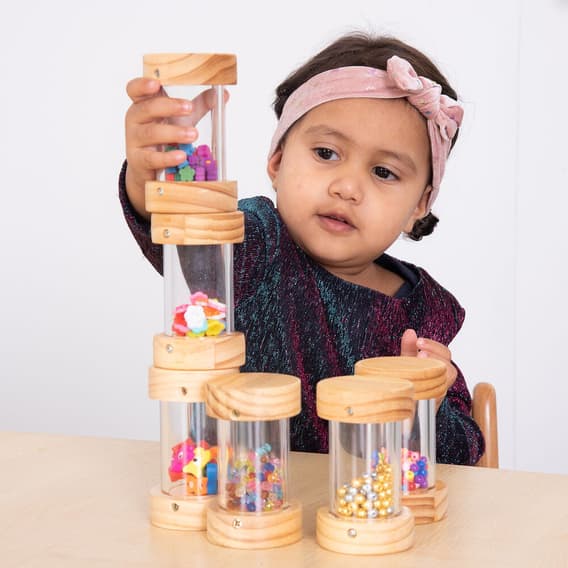 TTS Wooden Shakers for Babies - 6 Pack | Stacking Rolling & Shaking | YPO