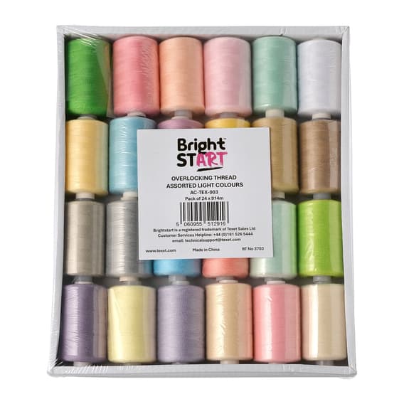 Light Thread Assorted - 24 Pack | Threads, Elastics & Wires | YPO