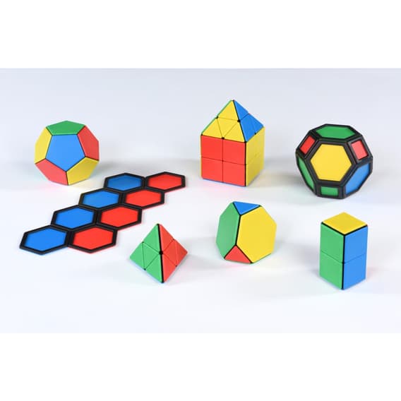 Solid Magnetic Polydron Essential Shapes Set | Magnetic Construction | YPO