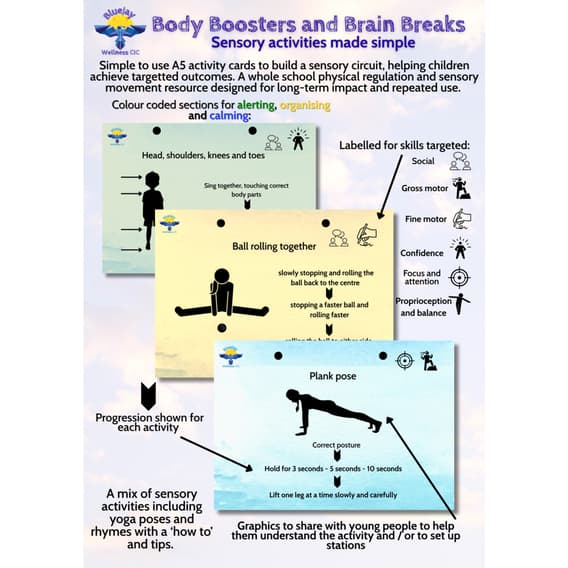 BlueJay Body Boosters and Brain Breaks Activity Card Set | Sensory Bags ...