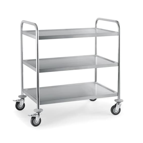 Stainless Steel 3 Tier Trolley with Locking Castors | Trolleys | YPO