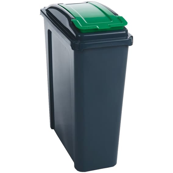 25 Litre Recycle Bin With Green Lift Lid | Bins | YPO